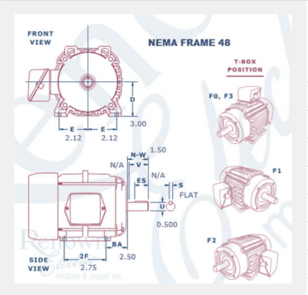 Motor Dimensions Comparison Tool - Renown Electric